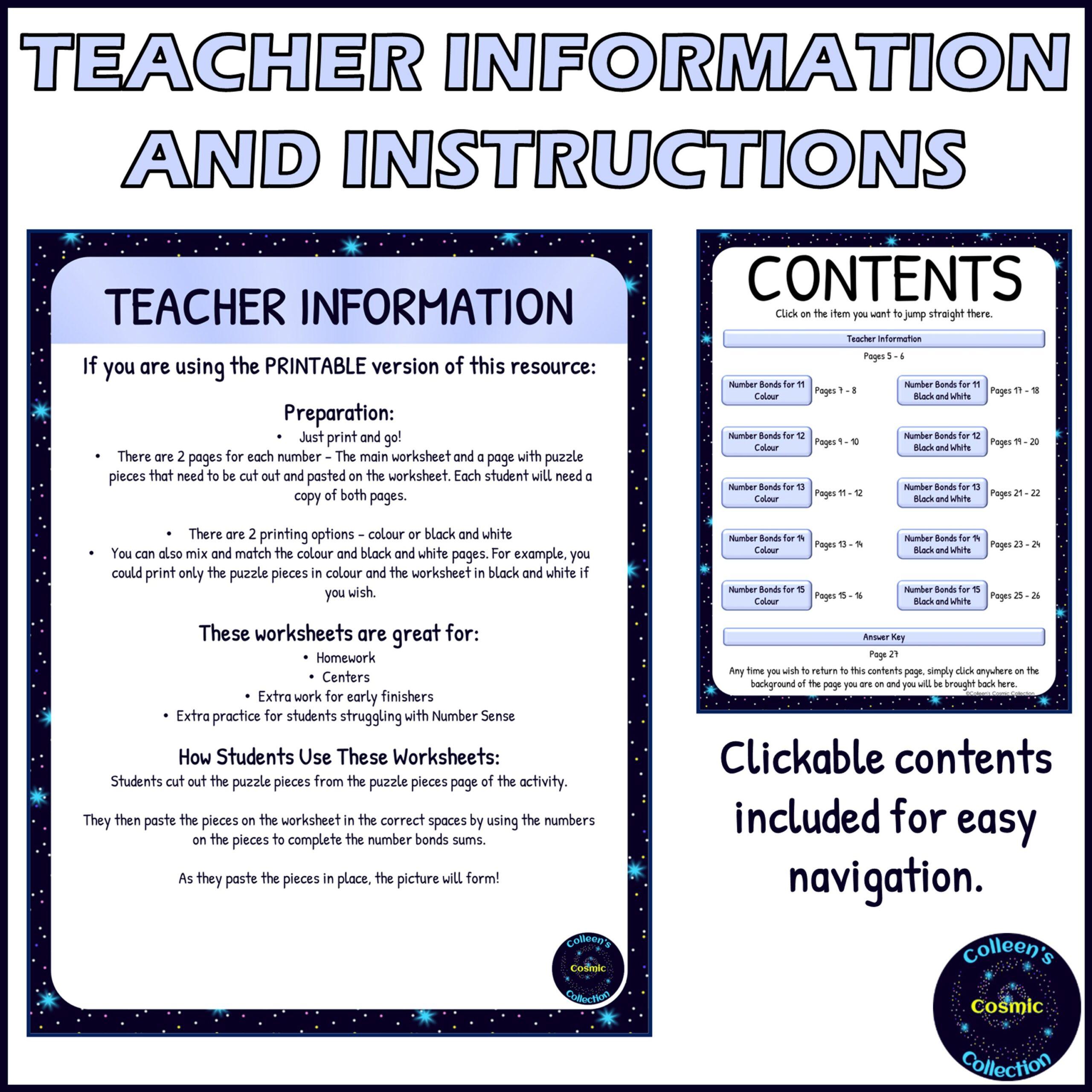 Number Bonds to 15 Practice Cut and Paste Puzzles | Made By Teachers