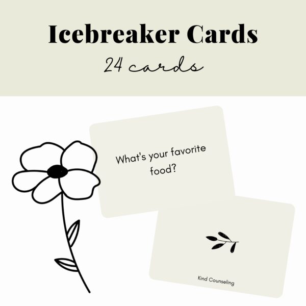 Icebreaker Conversation Cards, Cute Pastel Green Printable, Floral and ...