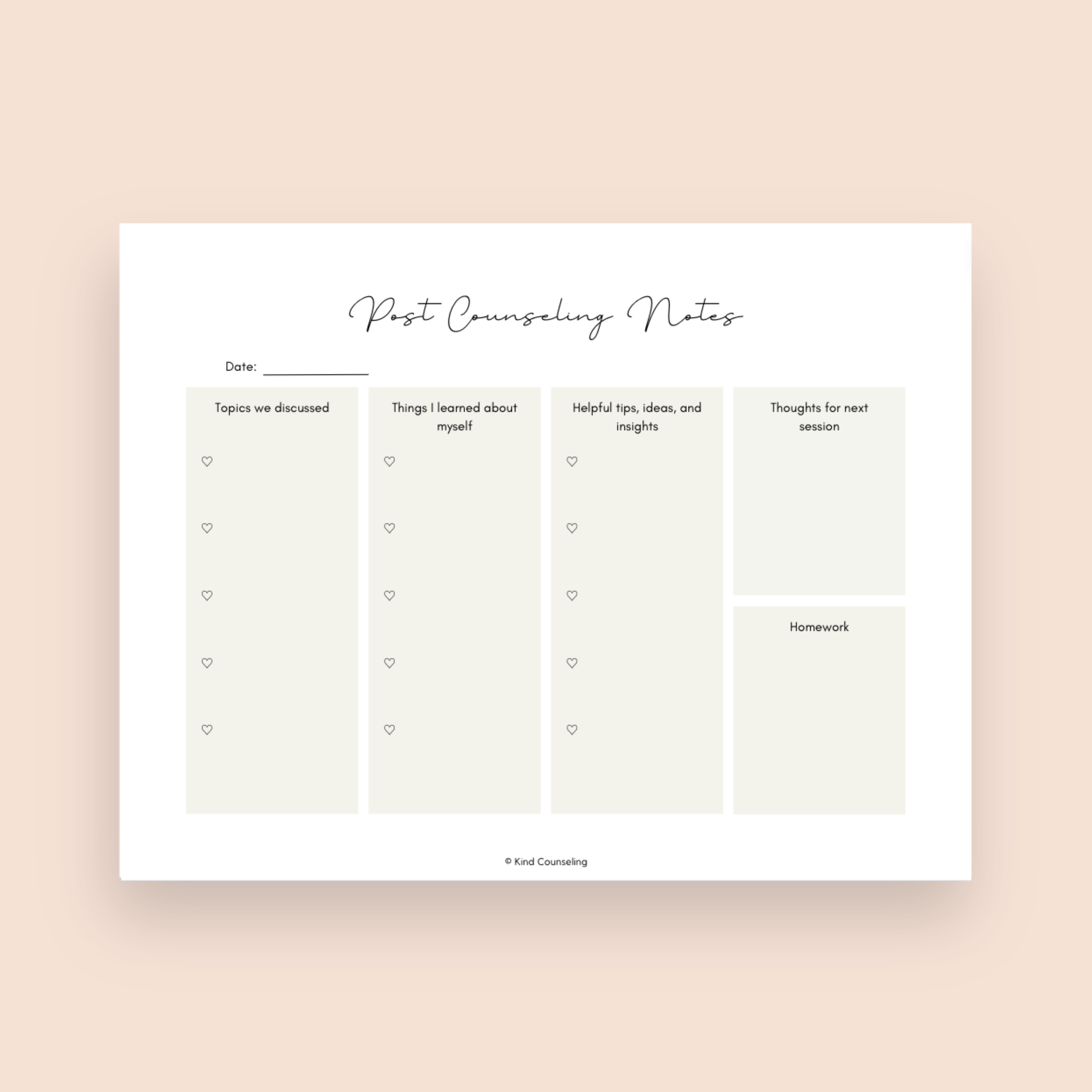 Pre and Post Counseling Notes, Therapy Progress Journal for Clients and ...